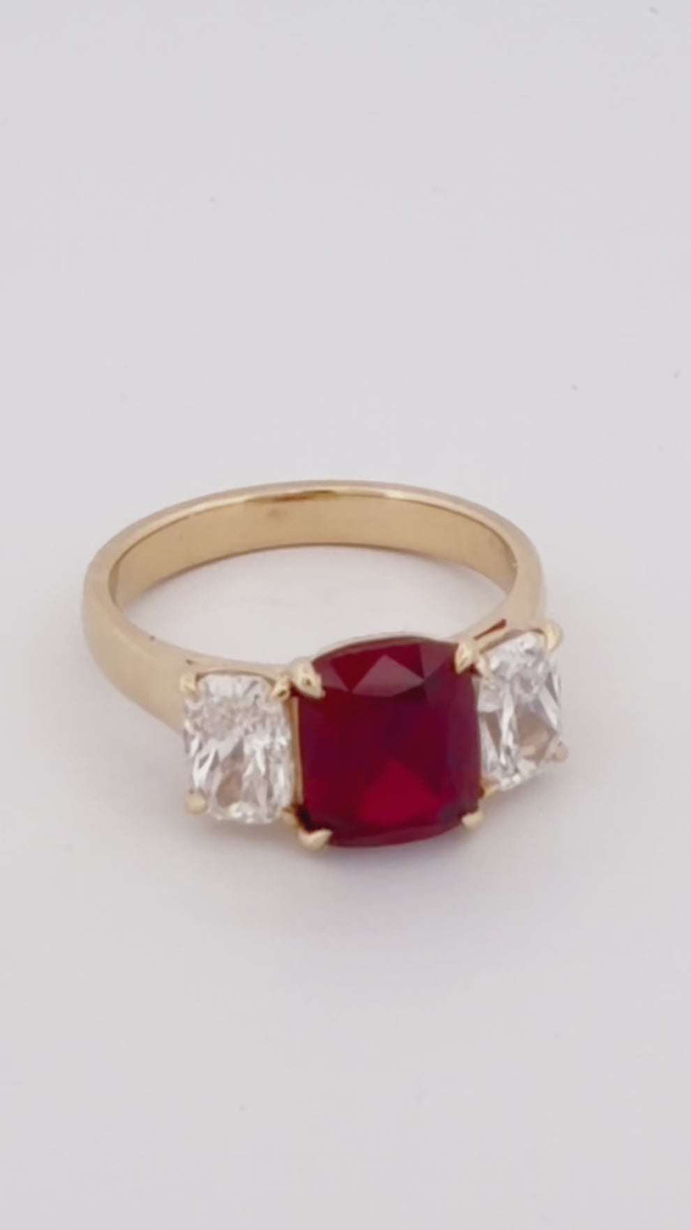 The Cooper - A Bold 6.70ctw Cushion-Cut Lab Grown Gemstone with 2 Cush ...